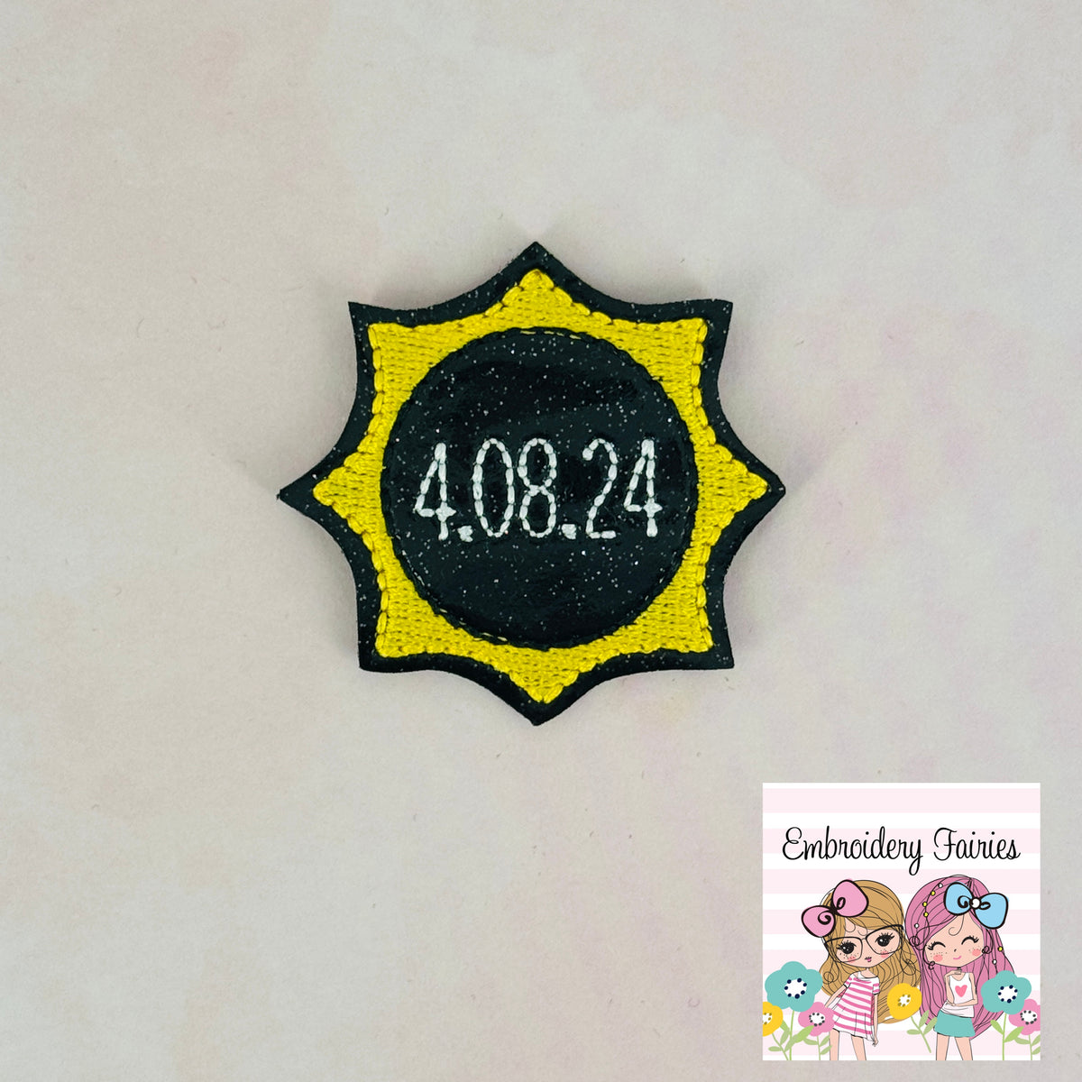 Solar Eclipse Sun Feltie Design – Embroidery Fairies