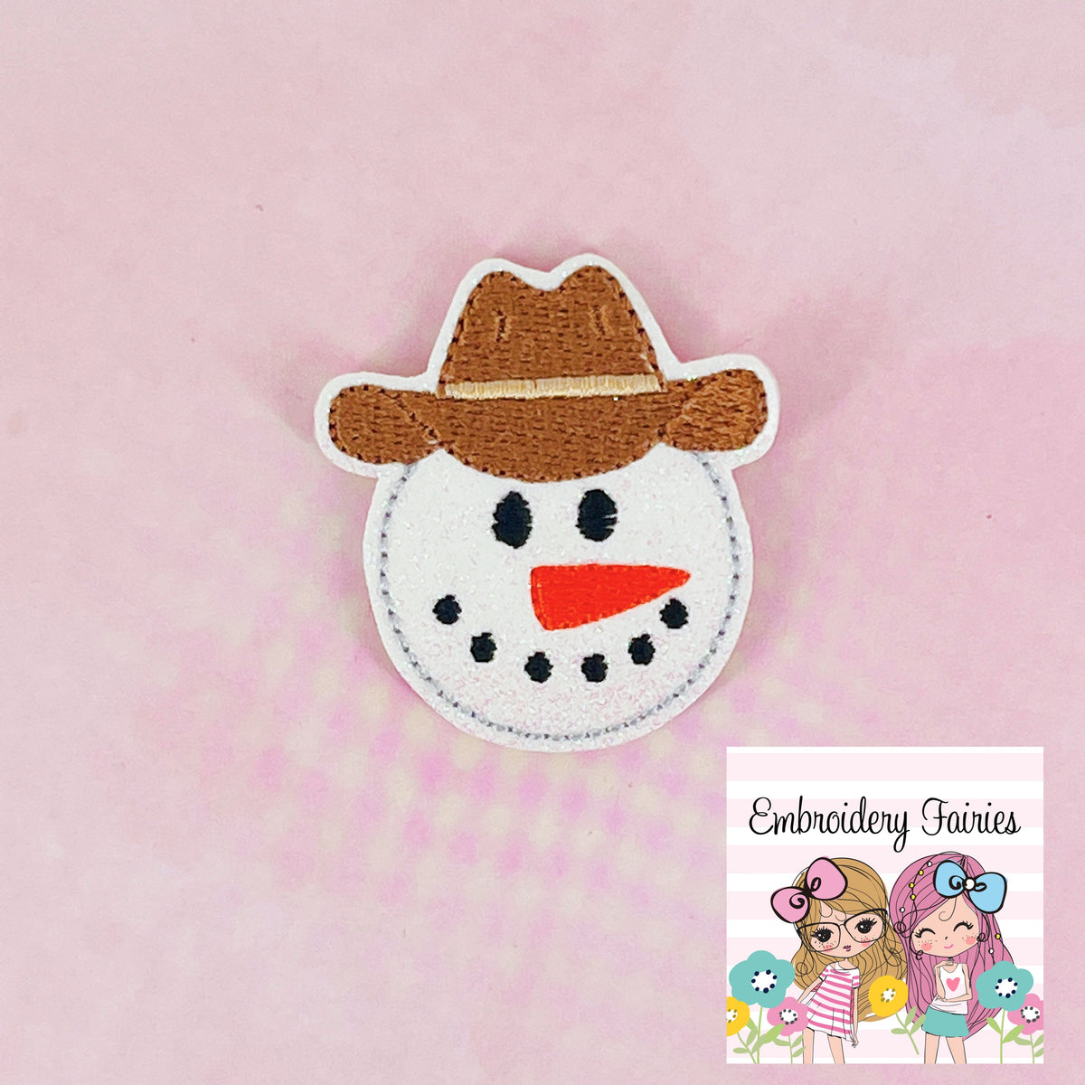 Snowman Cowboy Feltie Design – Embroidery Fairies