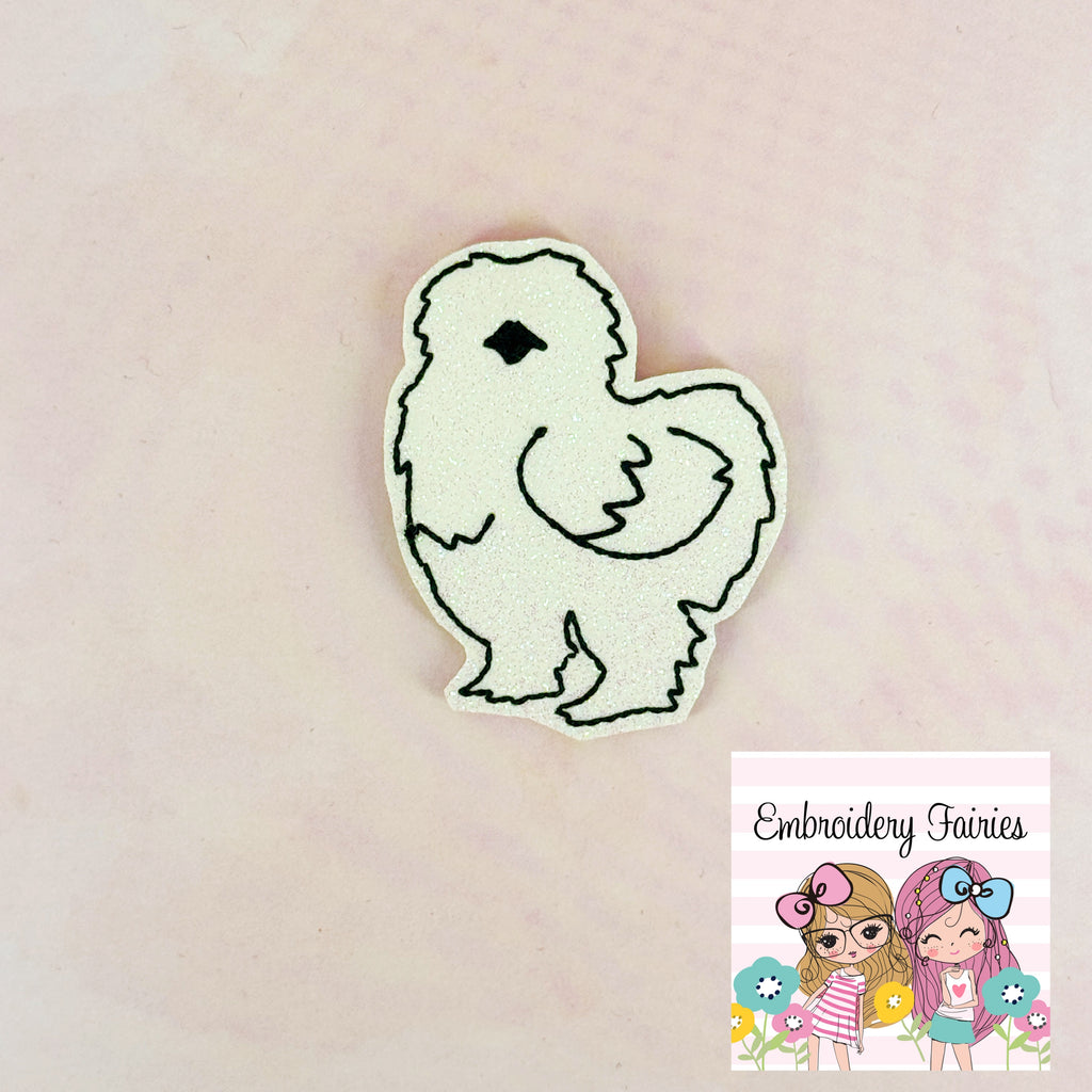 Silkie Chicken Feltie Design – Embroidery Fairies