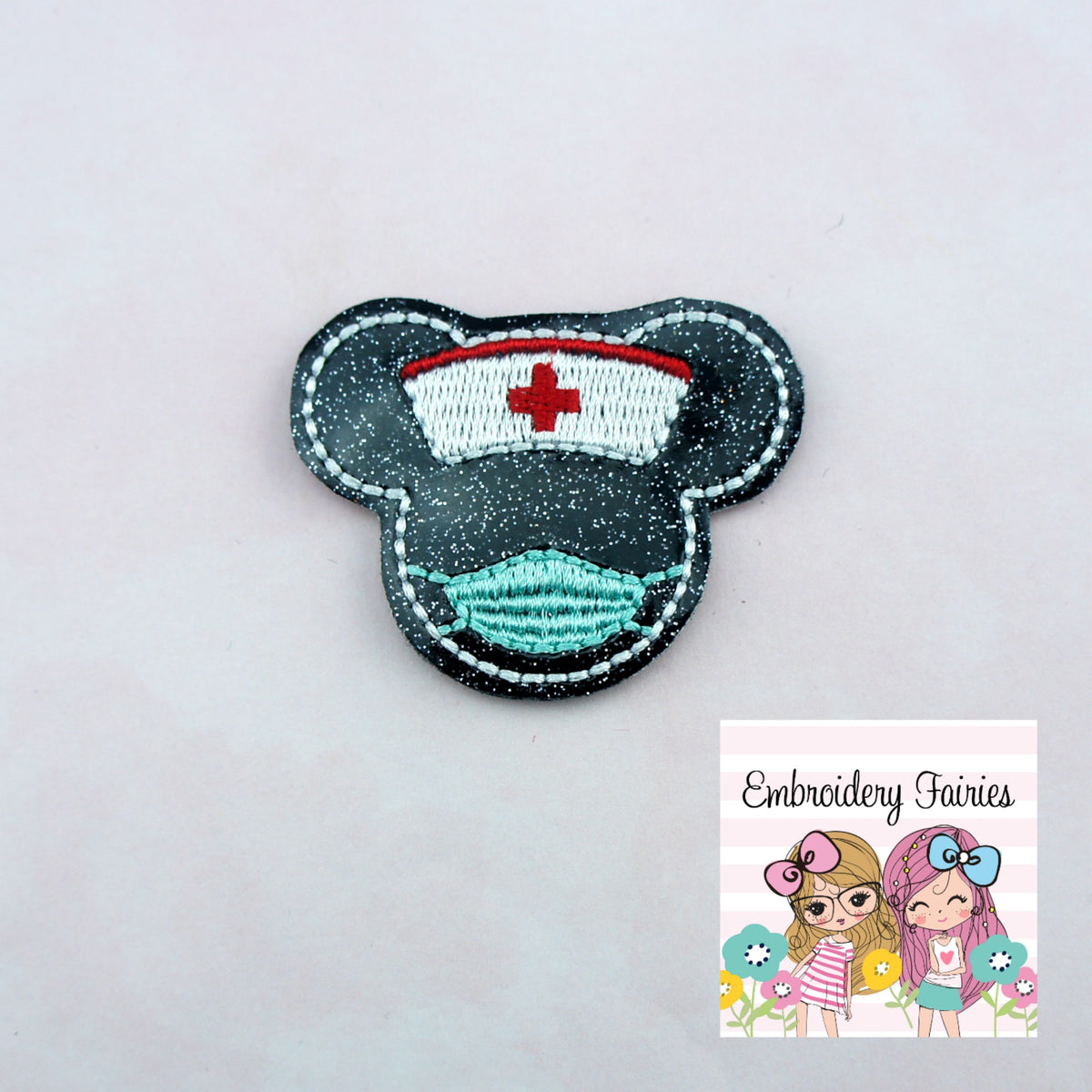 Mickey Nurse Wearing Mask Feltie Design – Embroidery Fairies