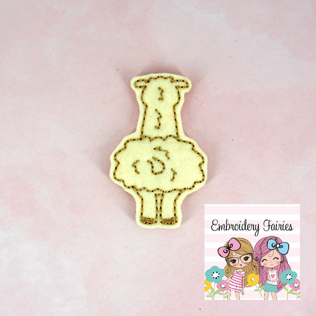 Llama Backside Feltie File - Llama Embroidery Design - ITH Design - Di ...
